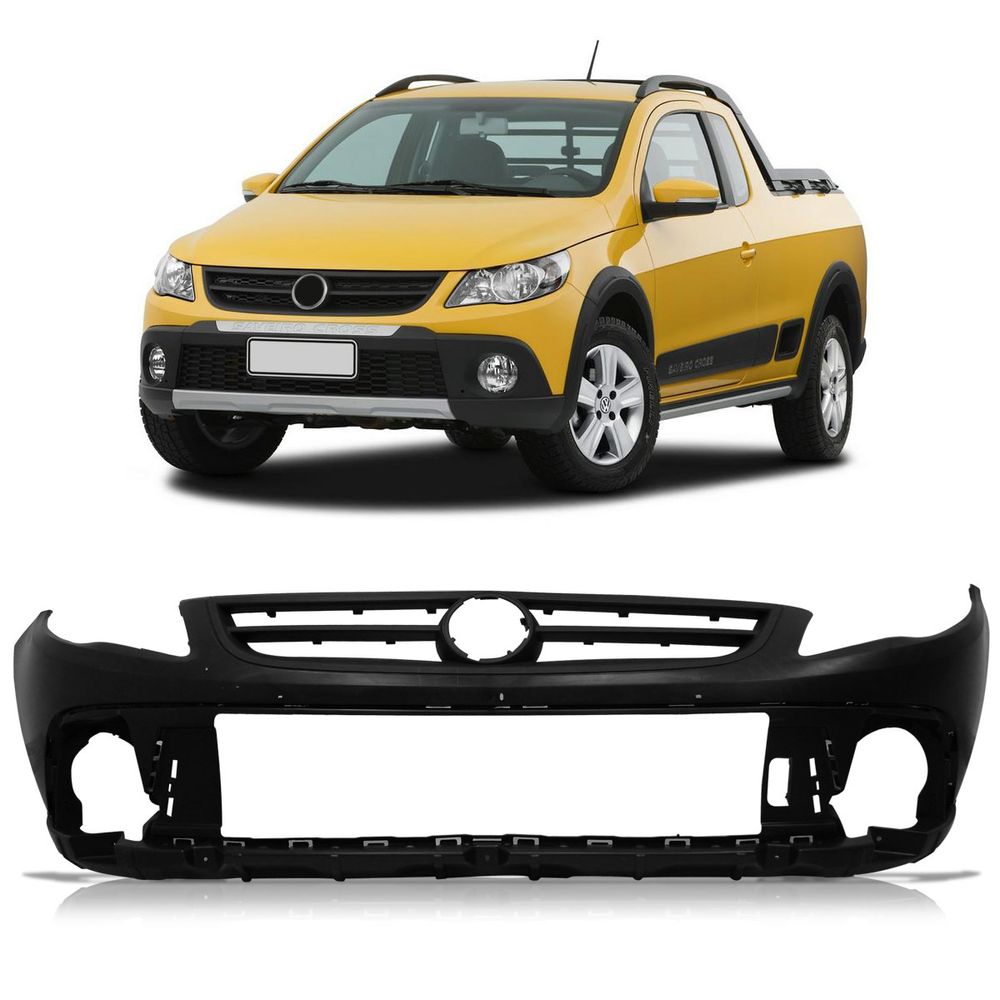 Parachoque Dianteiro Saveiro Cross G5 2010 2011 2012 2013 Preto Liso ...
