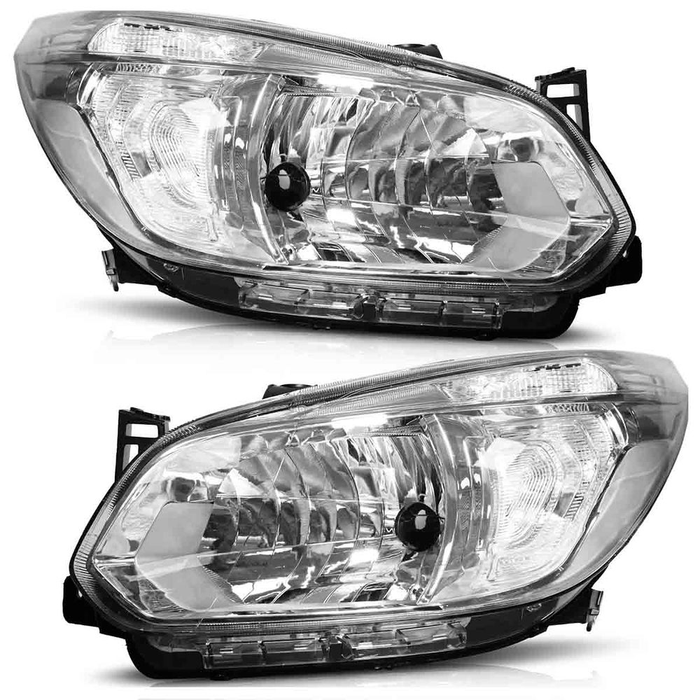 Farol Dianteiro Spin 2012 2013 2014 2015 2016 2017 2018 Máscara Cromada ...