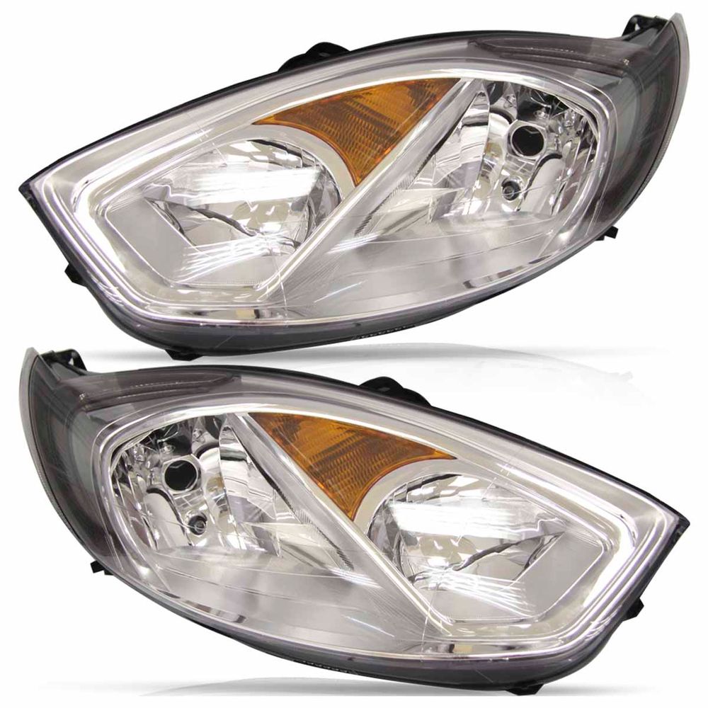 Farol Dianteiro Fiesta 2011 2012 2013 2014 Máscara Cromada - Arsenal Car